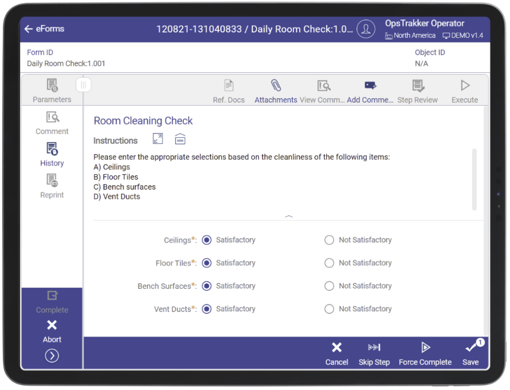 Electronic GMP Forms and Digital Work Instructions - OpsTrakker eForms